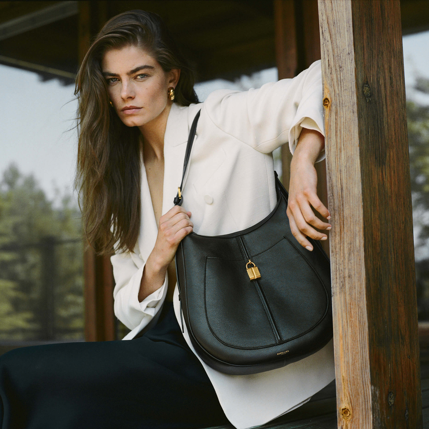 The Siena Hobo | Black Small Grain | DeMellier