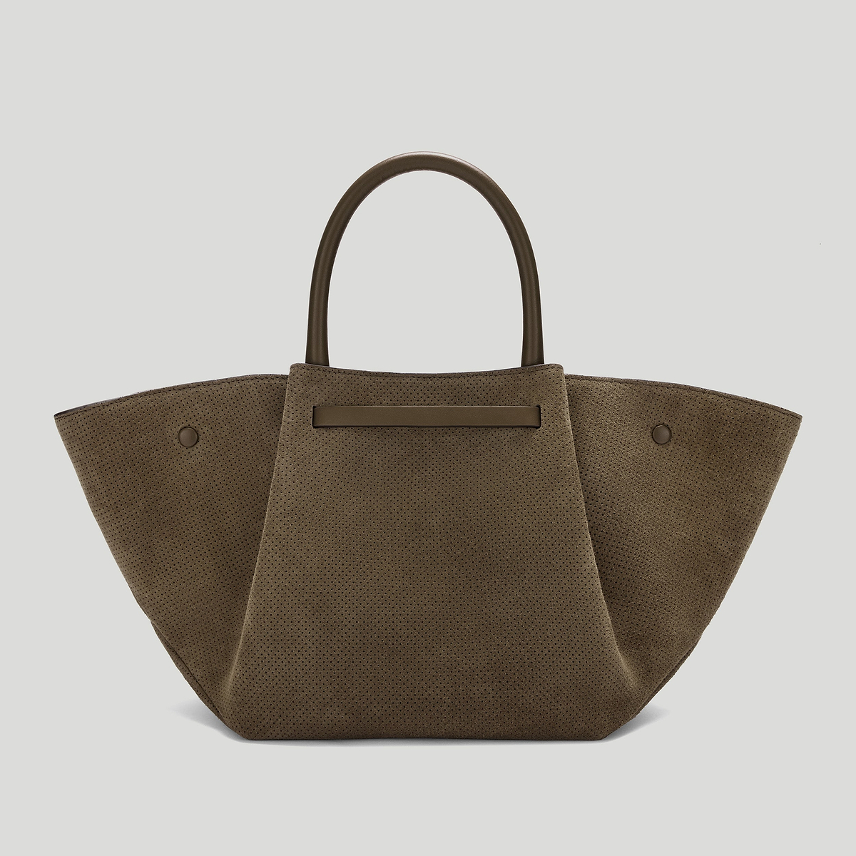 The Midi New York | Deep Khaki Perforated Suede | DeMellier