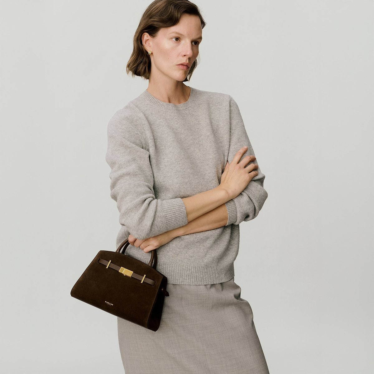 The Small Hudson | Mocha Suede & Mocha Smooth | DeMellier