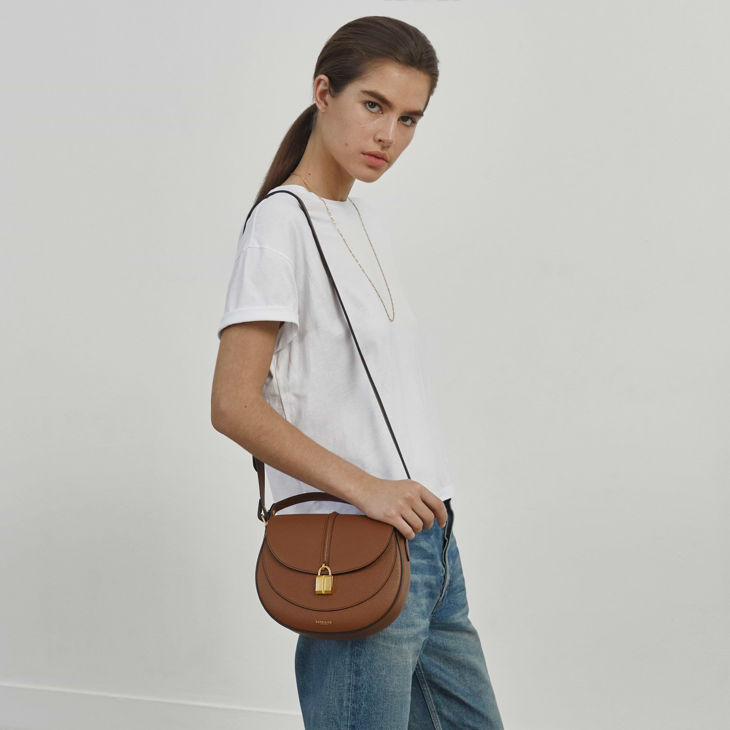 The Siena Saddle | Tan Small Grain | Demellier