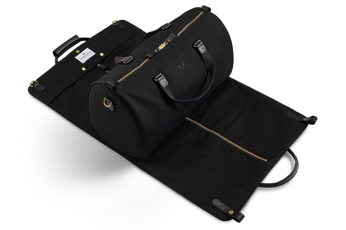 The Suede Suit Carrier Holdall | Storm Grey Garment Duffel Bag ...
