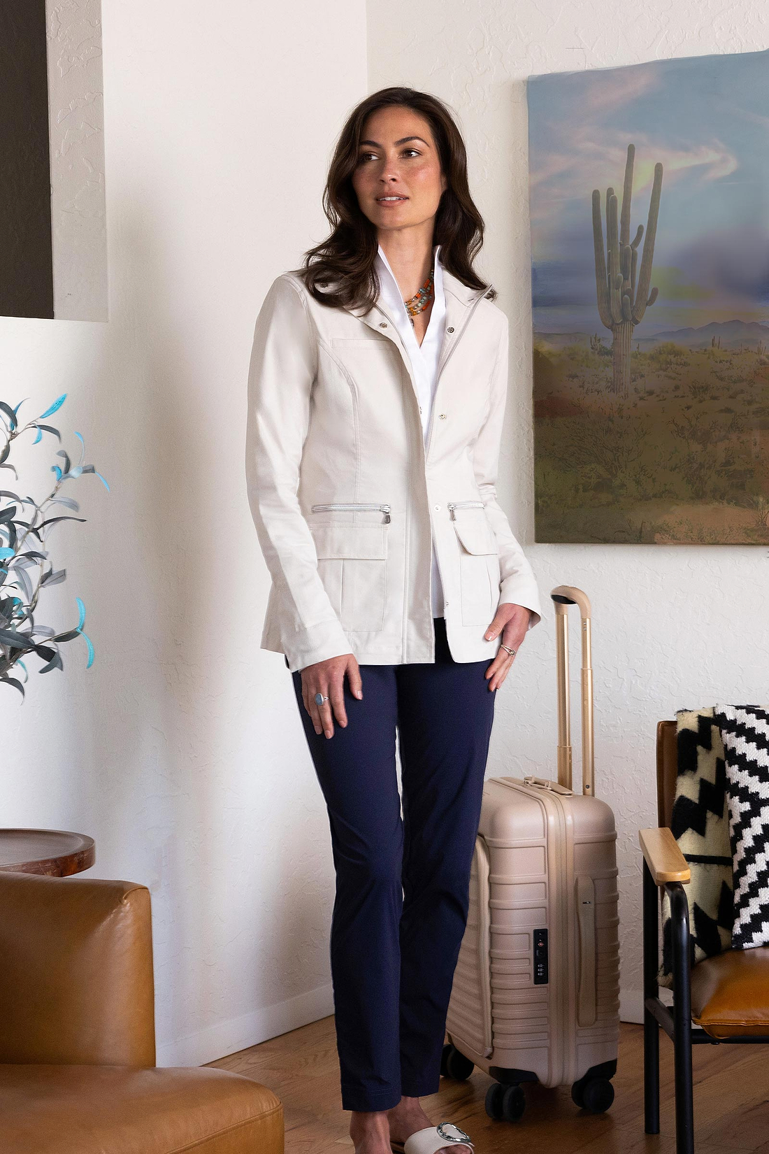 Kenya Safari Jacket in Stone – Luxury Utility Style | Anatomie