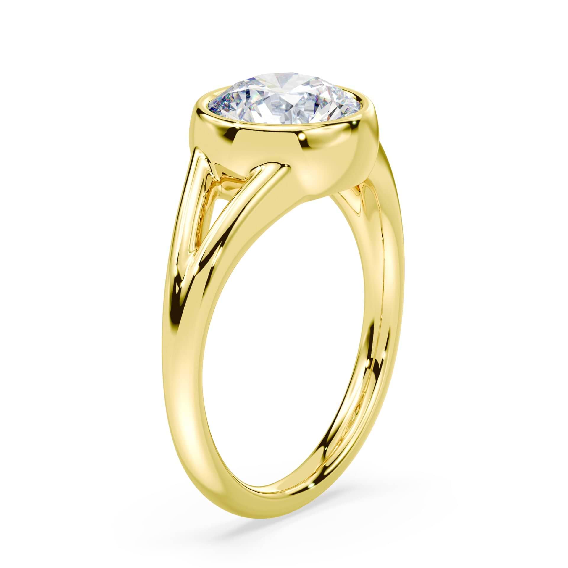 Round Bezel Set Engagement Rings | Plum Diamonds
