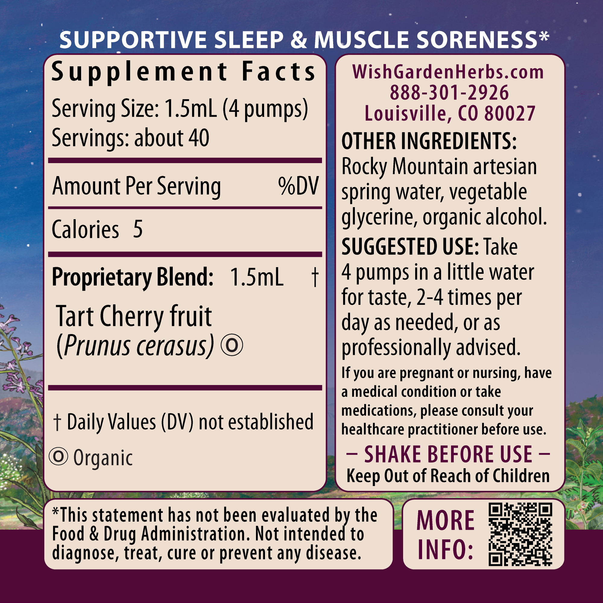 Tart Cherry Tincture: Tart Cherry Sleep Support & Muscle Recovery ...