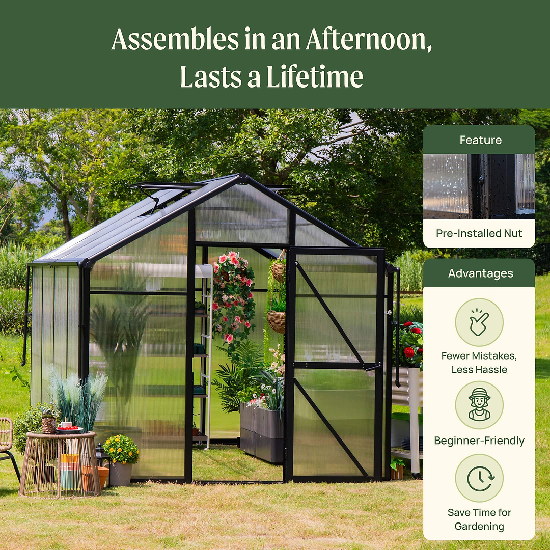 Vego Junior Victorian Greenhouse - 8.0ft Wide