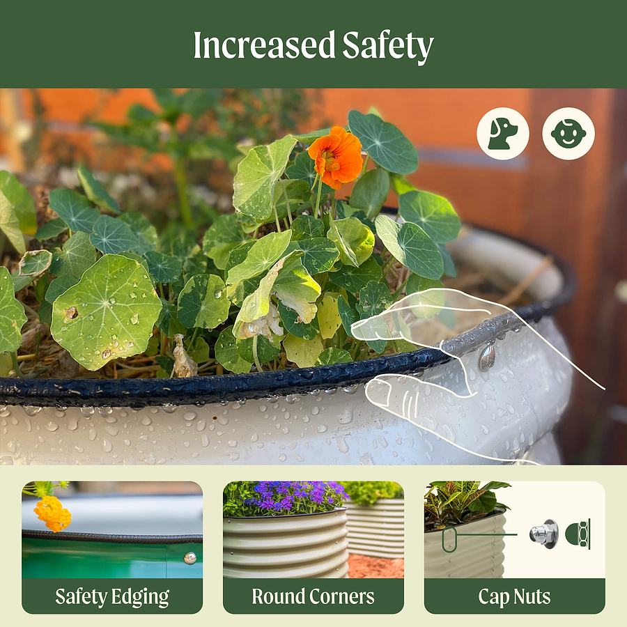 17" Tall 9 in 1 Modular Metal Raised Garden Bed | Vego Garden
