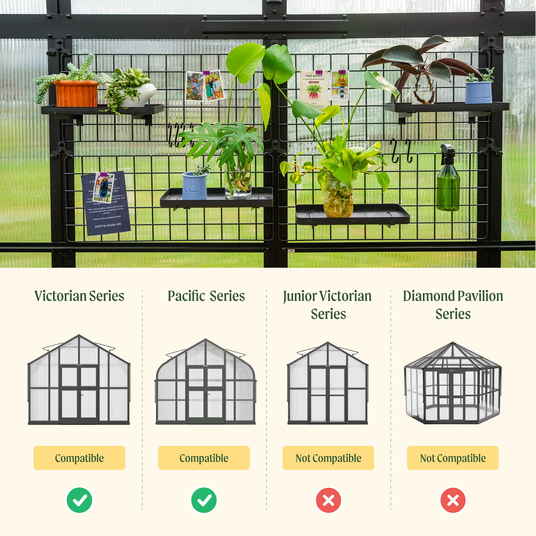 Greenhouse Hanging Grid System | Plant Trellis - Vego Garden