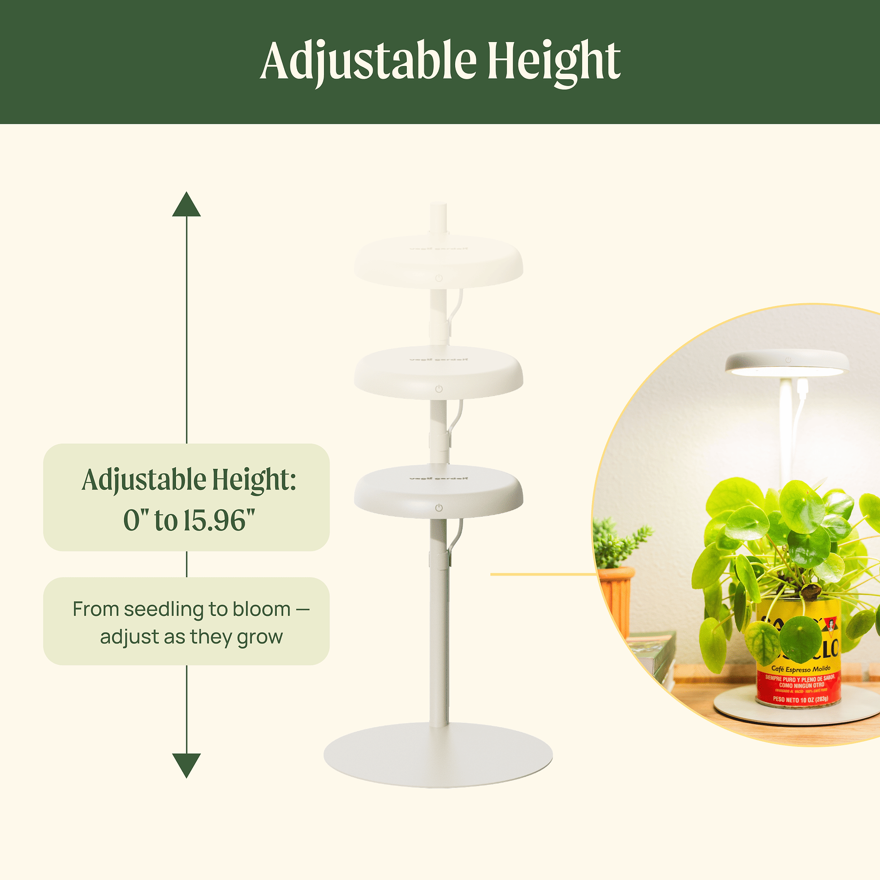 Mini Grow Light Stand for Seedlings & Herbs | Vego Garden