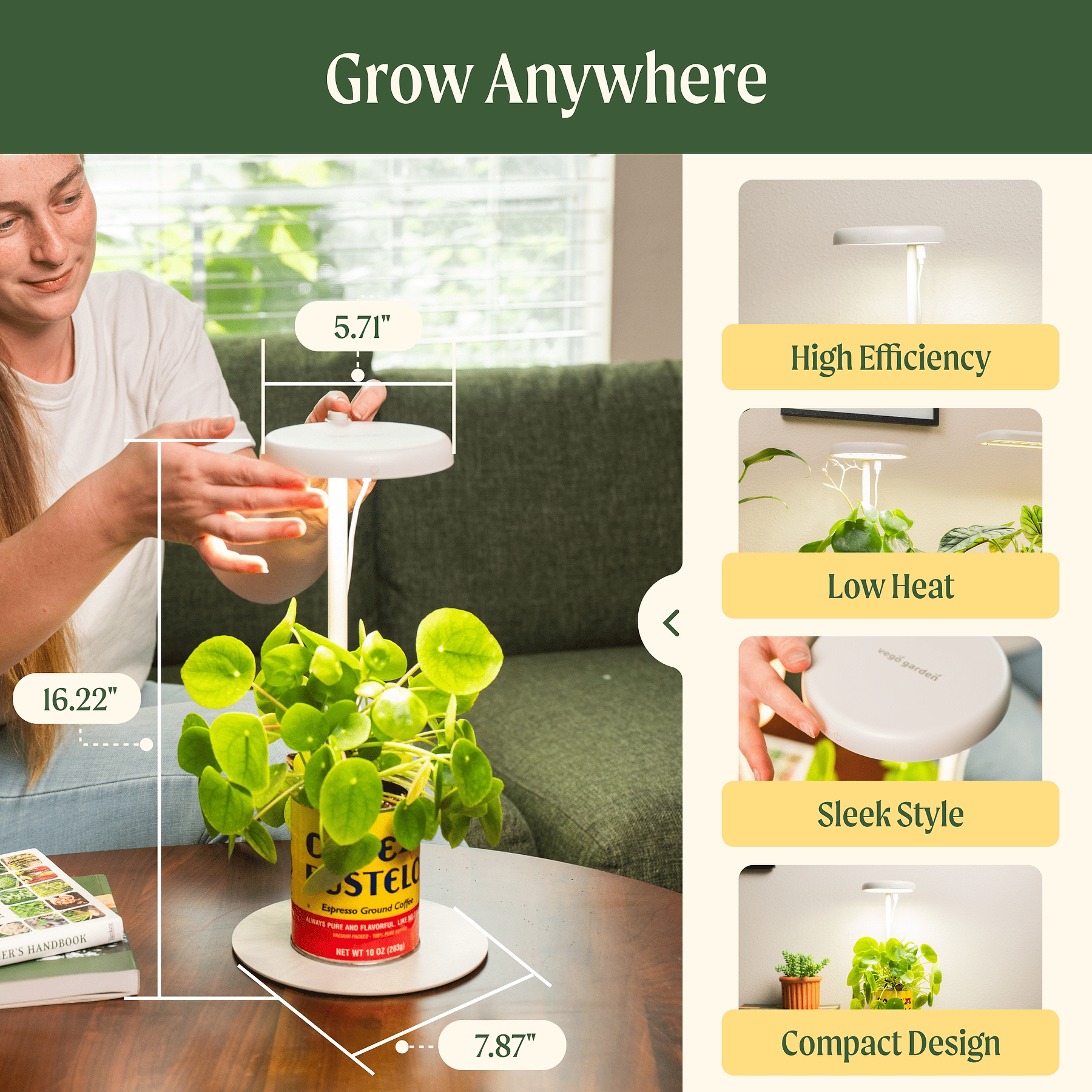 Mini Grow Light Stand for Seedlings & Herbs | Vego Garden