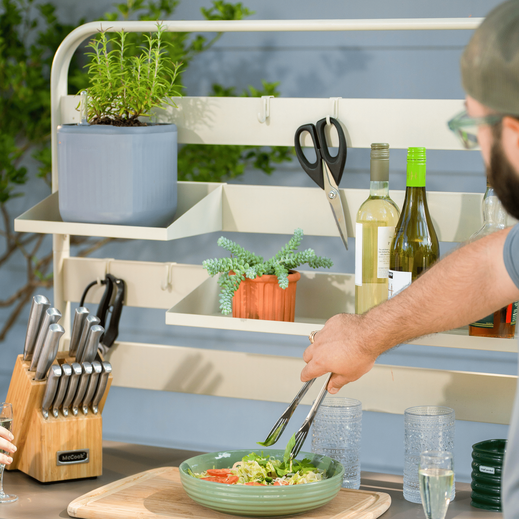 Hanging Rack Shelf Set | Wall-Mounted Garden Tool Organization