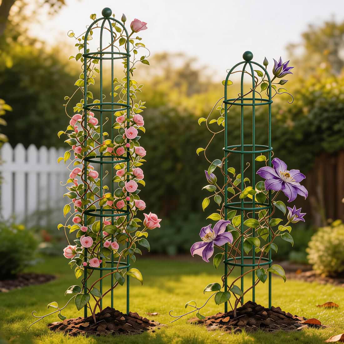 Round Obelisk Garden Trellis | Decorative Plant Support - Vego Garden