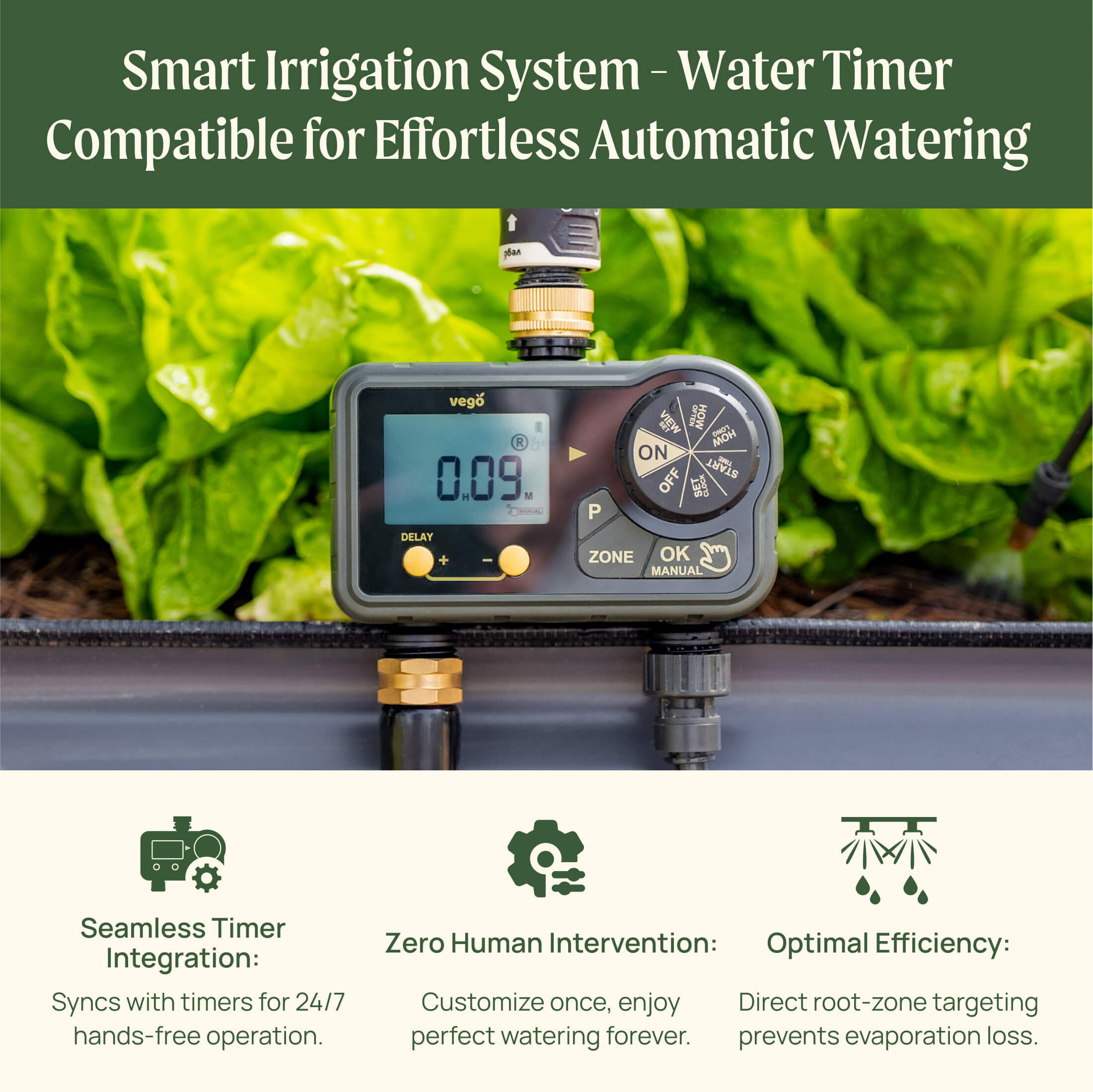 Vego Irrigation Kit | Garden Sprinkler Supplies | Raised Bed Irrigation Kit