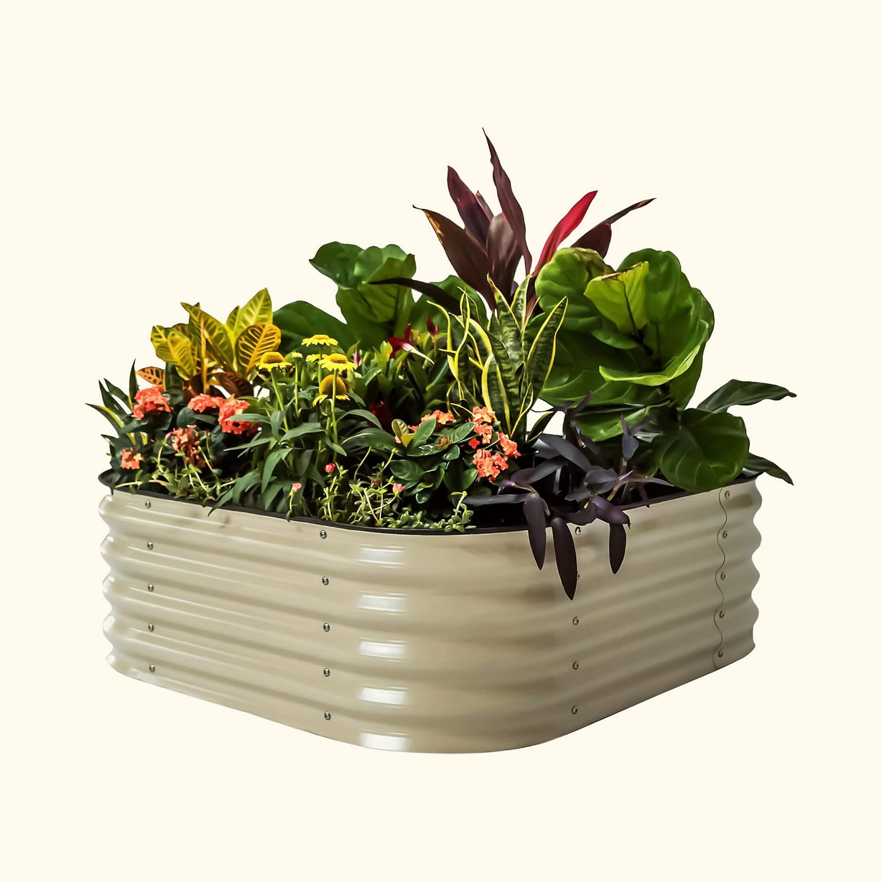 14" Tall 4 in 1 Modular Metal Raised Garden Bed Kit | Vego Garden