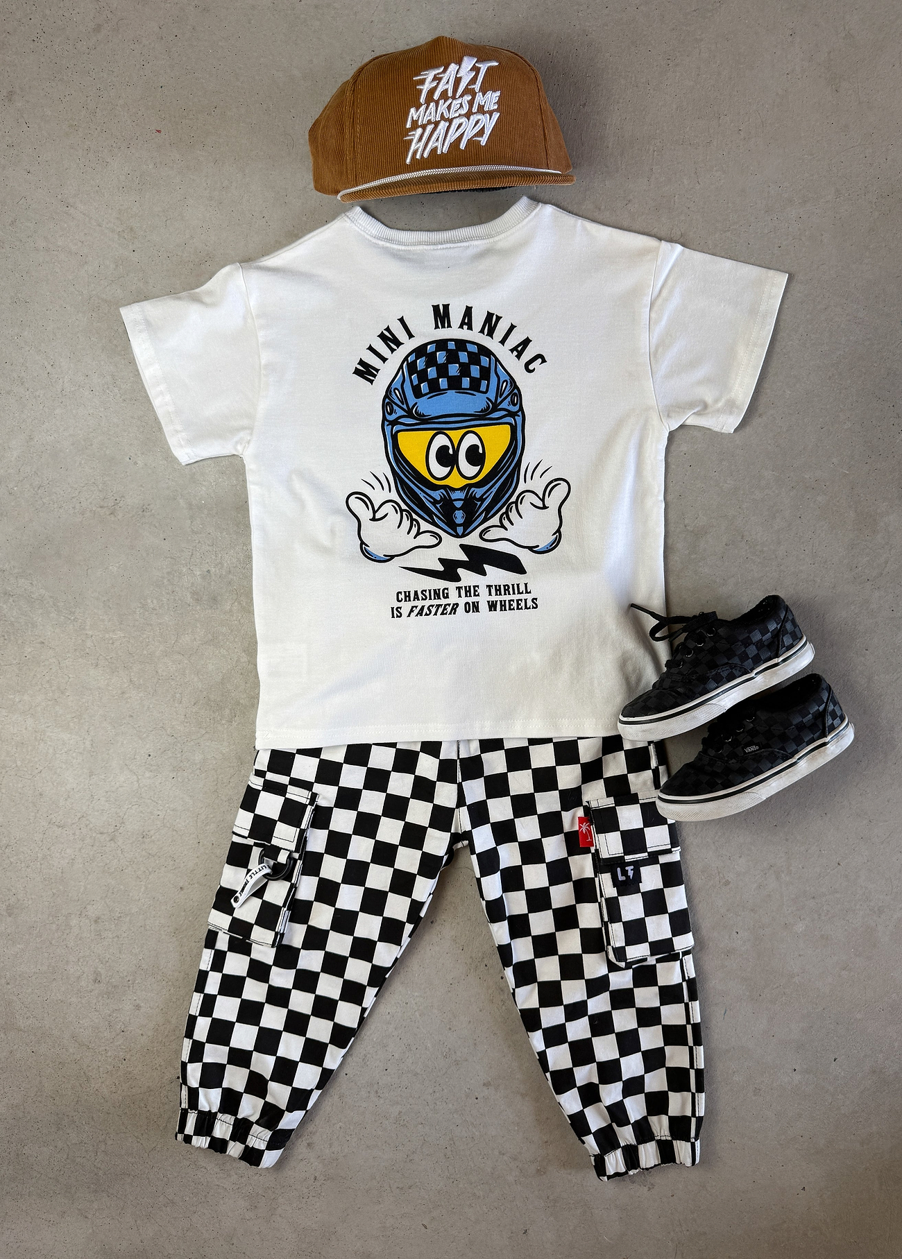 Mini Maniac T-Shirt - White | Little Trouble