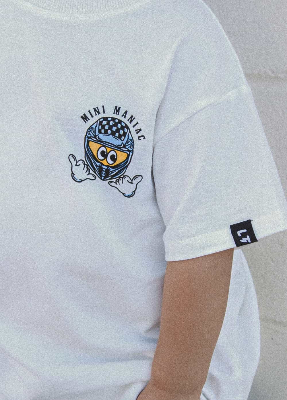 Mini Maniac T-Shirt - White | Little Trouble