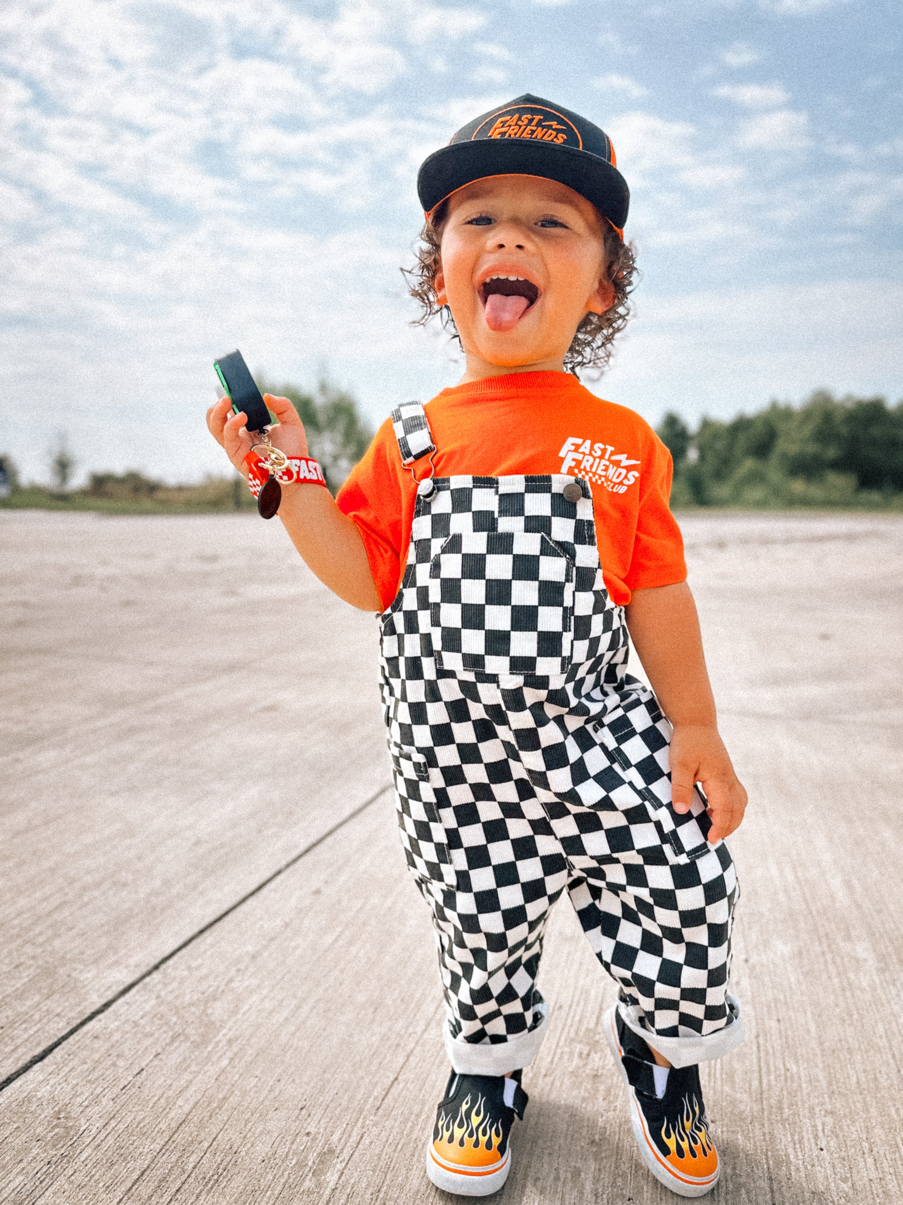 Little Trouble Checkered Overalls