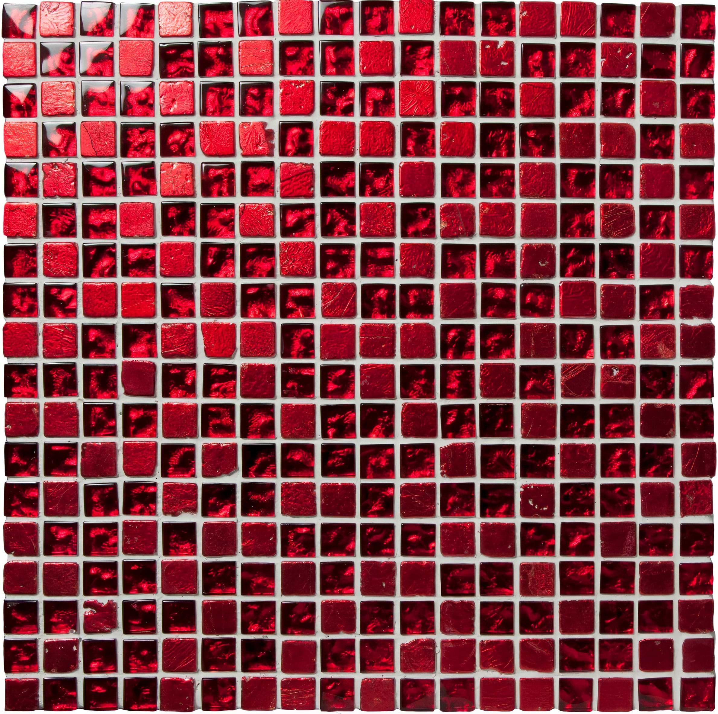 Morij Mosaic Red Glass and Stone Mosaic Tiles - 300x300x8mm – Hyperion ...