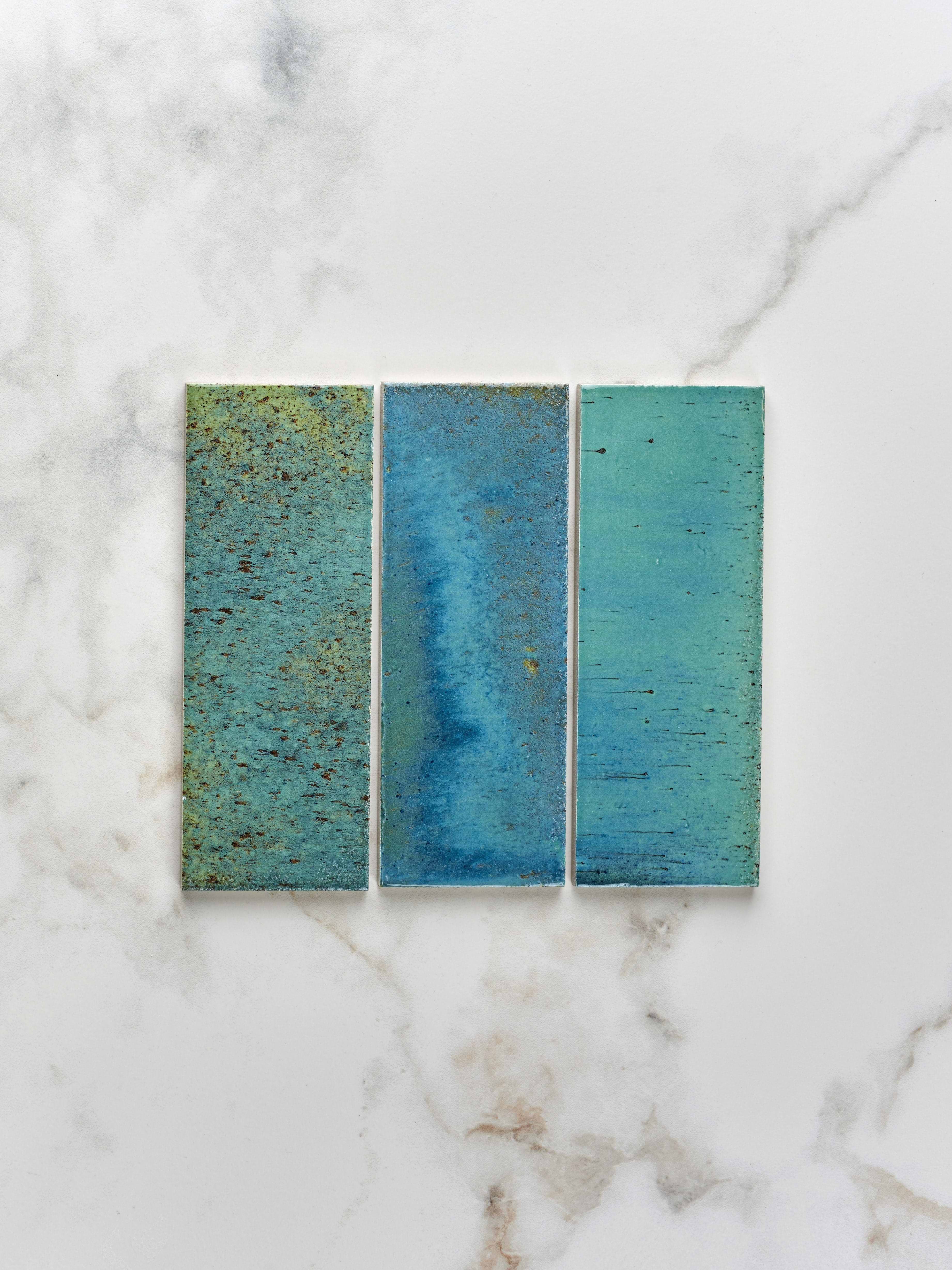 Ocean Blue Gloss Porcelain Tile - 20x7.5x1cm – Hyperion Tiles