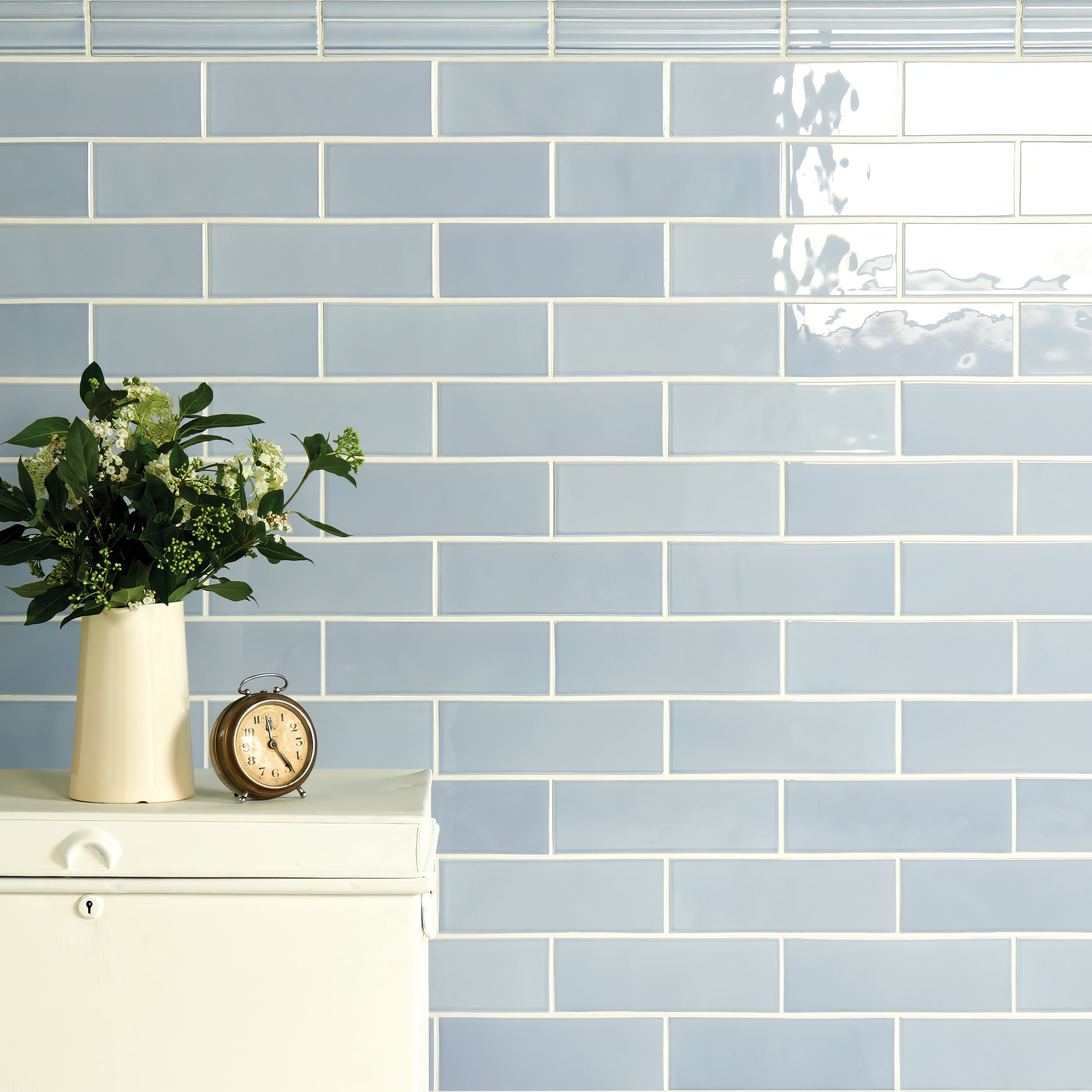 Snape Brick Tile - Artisan 225mm Brick in Blue Gloss Finish – Hyperion ...