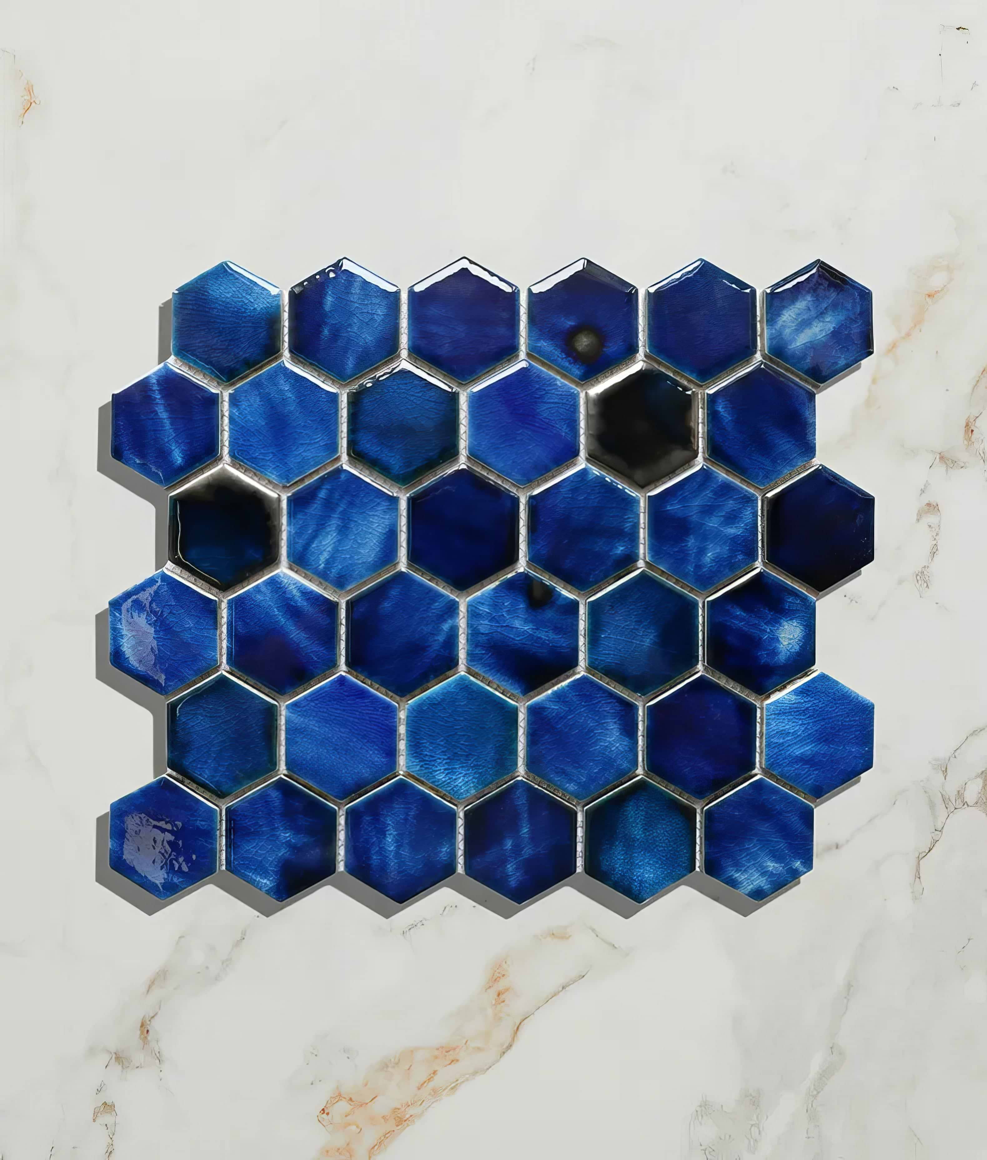 Akazu Porcelain Cobalt Mosaic | Hyperion Tiles