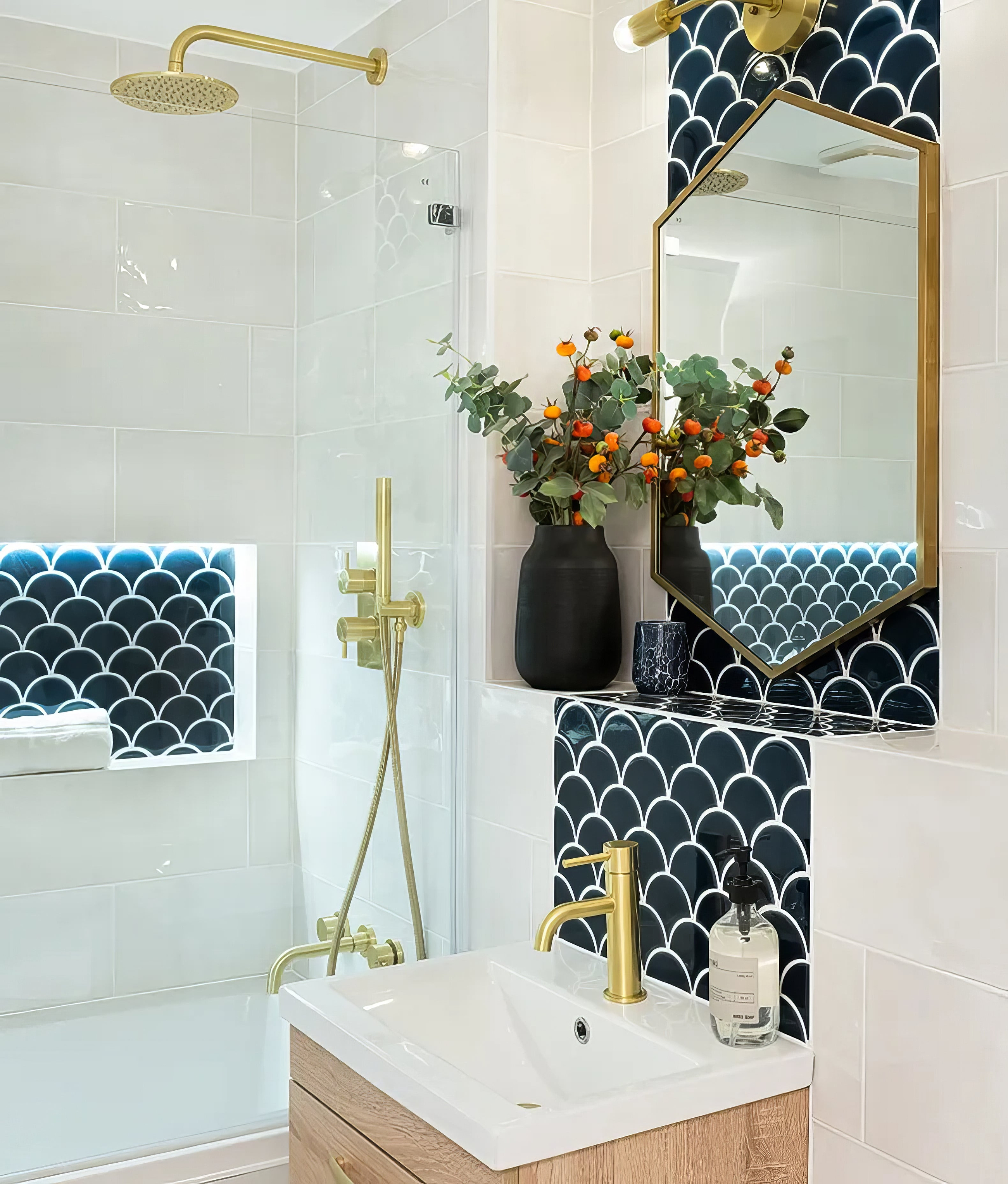 Atlantis Navy Tiles - Coastal Interior Charm – Hyperion Tiles