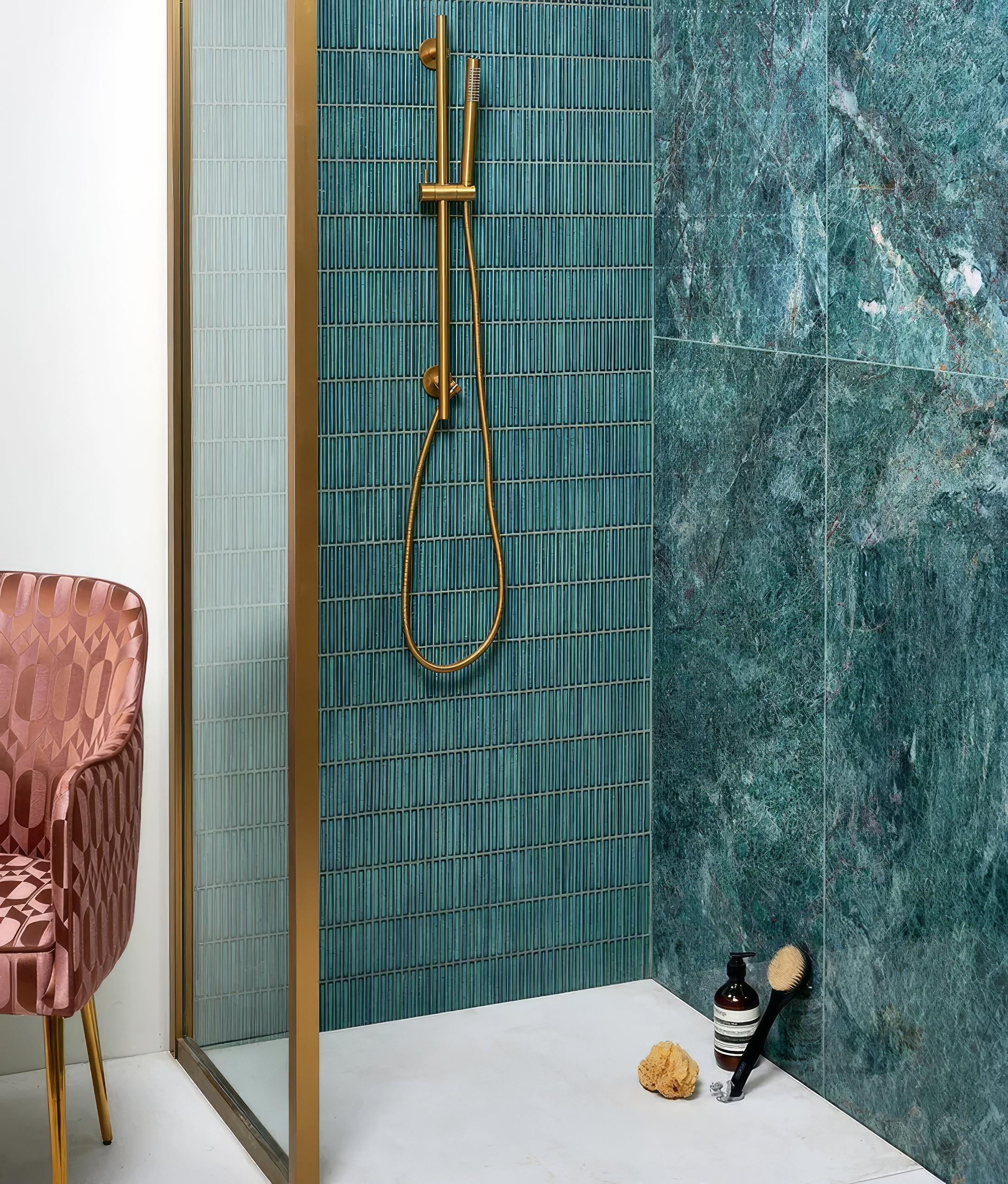 Verdigris Bamboo Porcelain Mosaic | Satin | 29.5x28.4cm – Hyperion Tiles