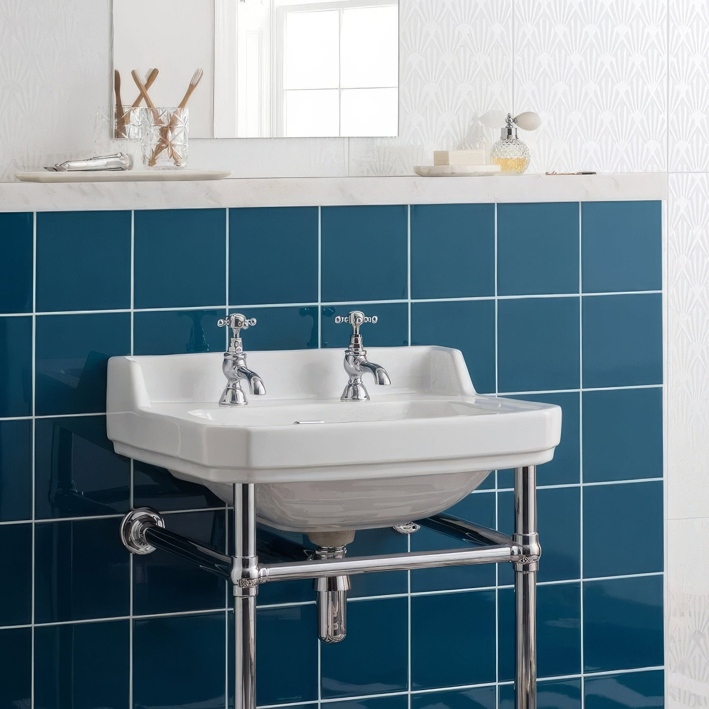 Baroque Blue Field Tile from Hyperion Tiles