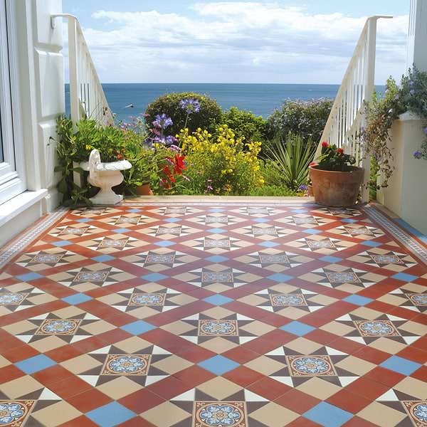 Blenheim Blue, Brown, Buff, Red & White with Livingstone Blue on Buff ...