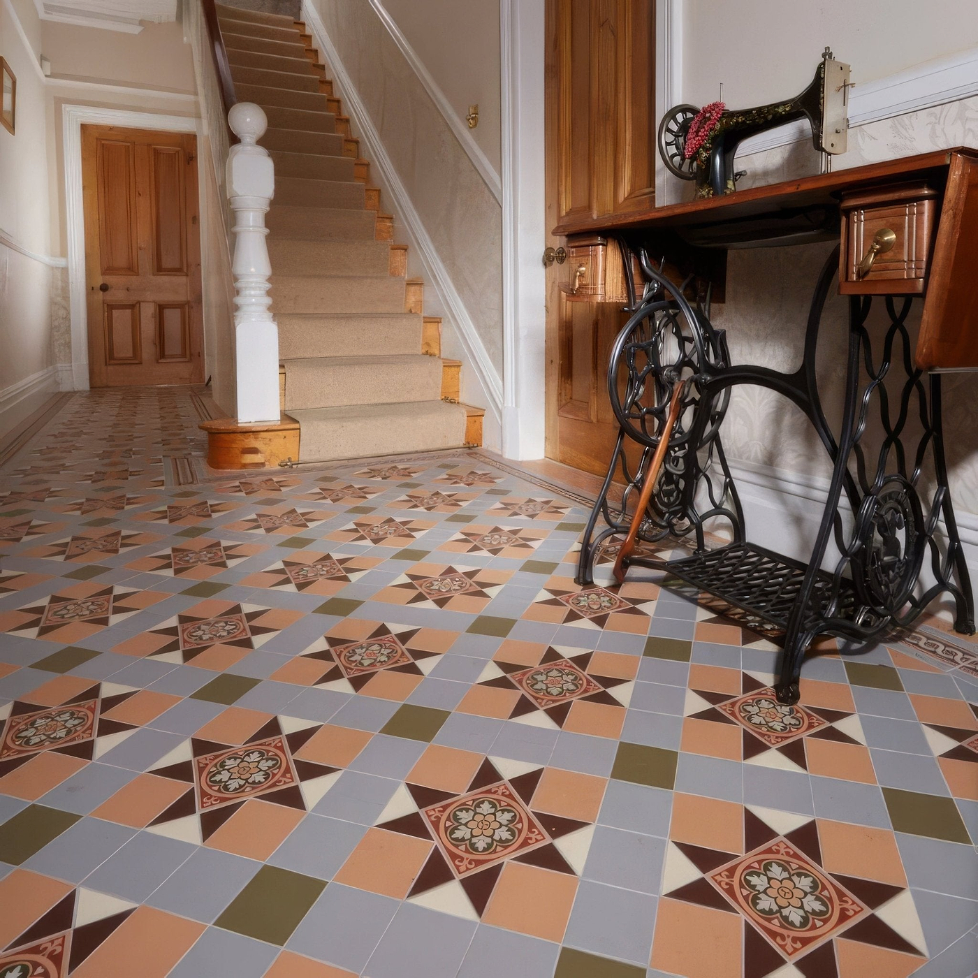 Blenheim Brown, Buff, Green, Grey & White with Livingstone Green on ...