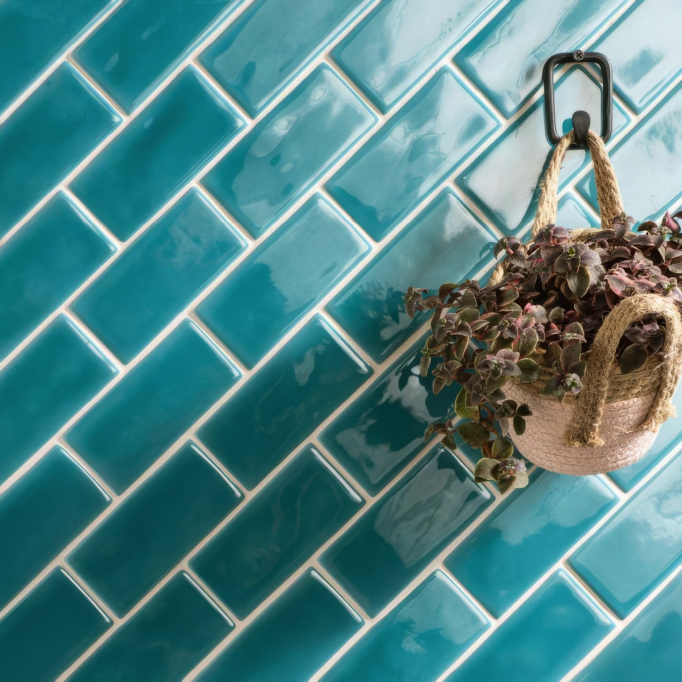 Deep Turquoise Half Tile From Hyperion Tiles
