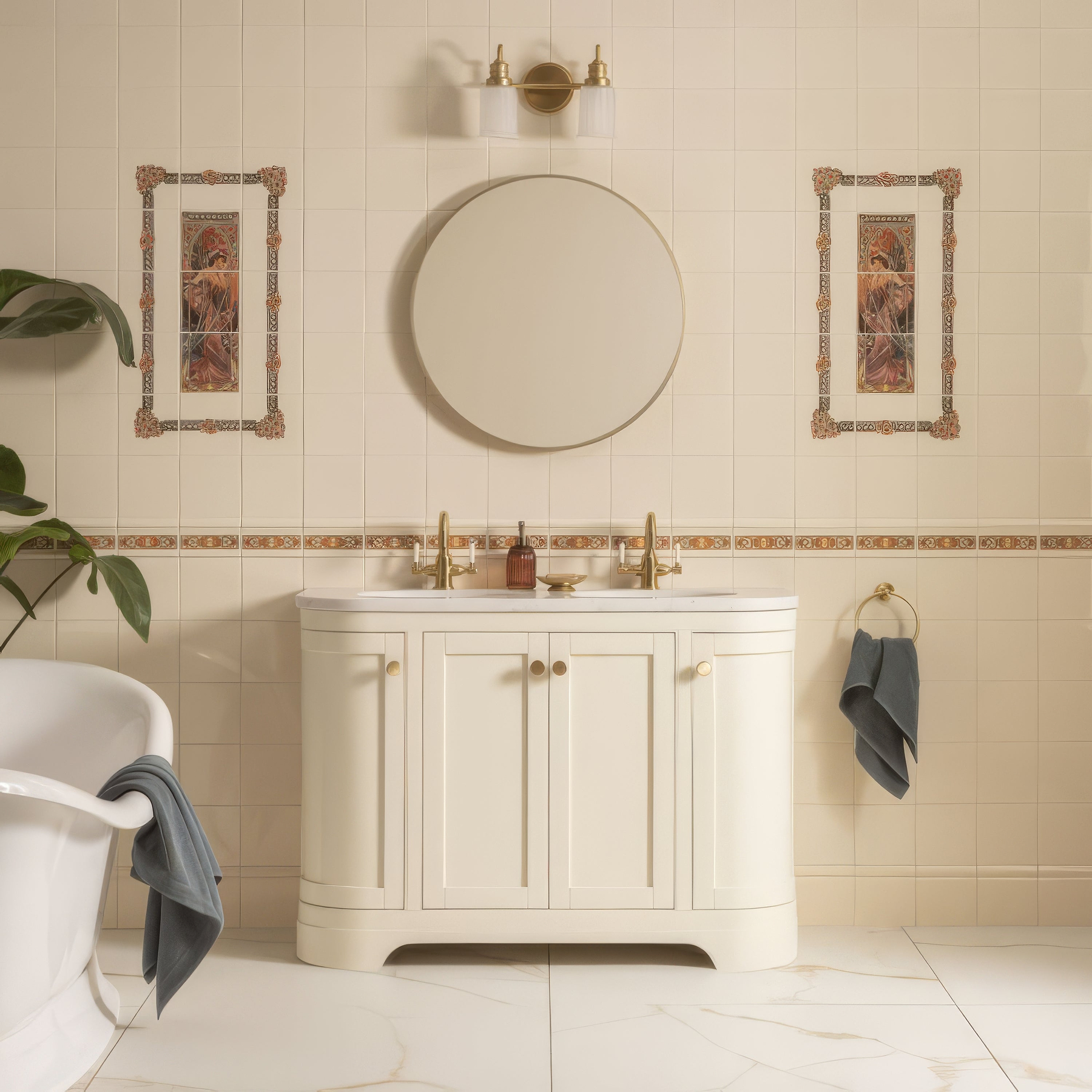 Mucha Evening Reverie Tile - Art Nouveau Ceramic Tile – Hyperion Tiles