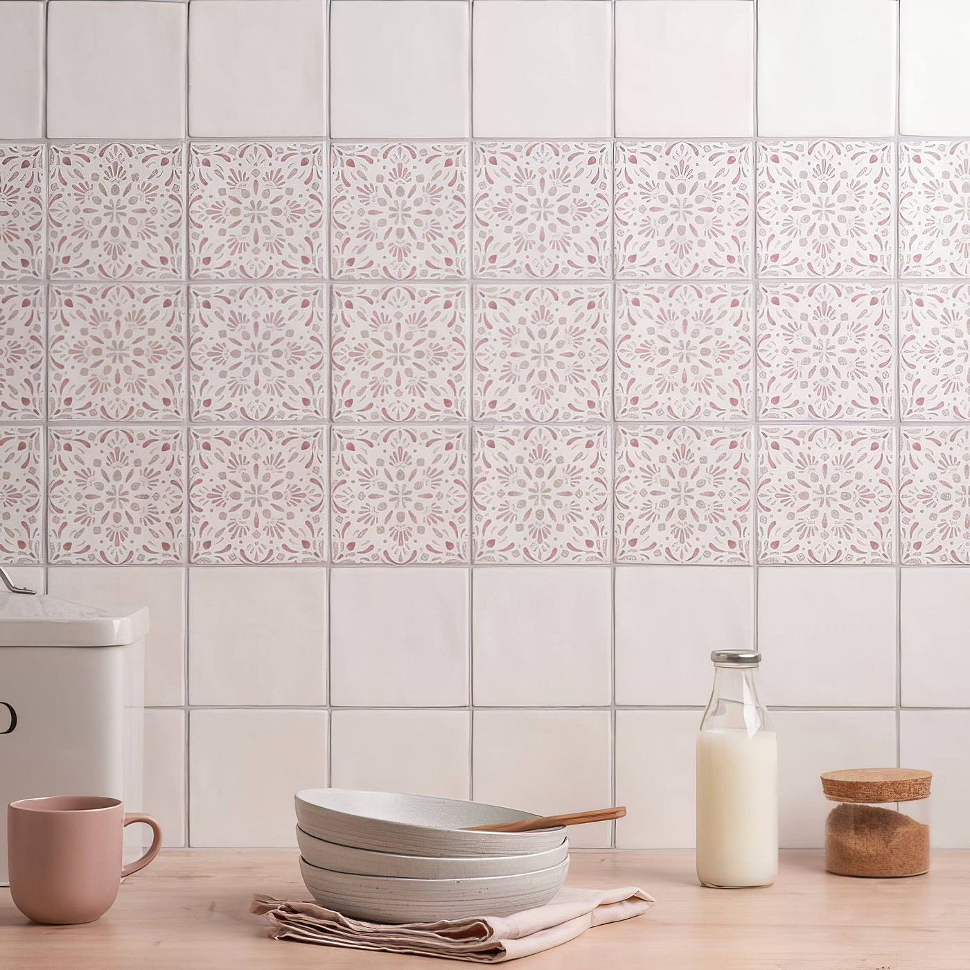 Jaipur Dahlia Ceramic Tiles - Satin Finish | 130x130x10mm – Hyperion Tiles