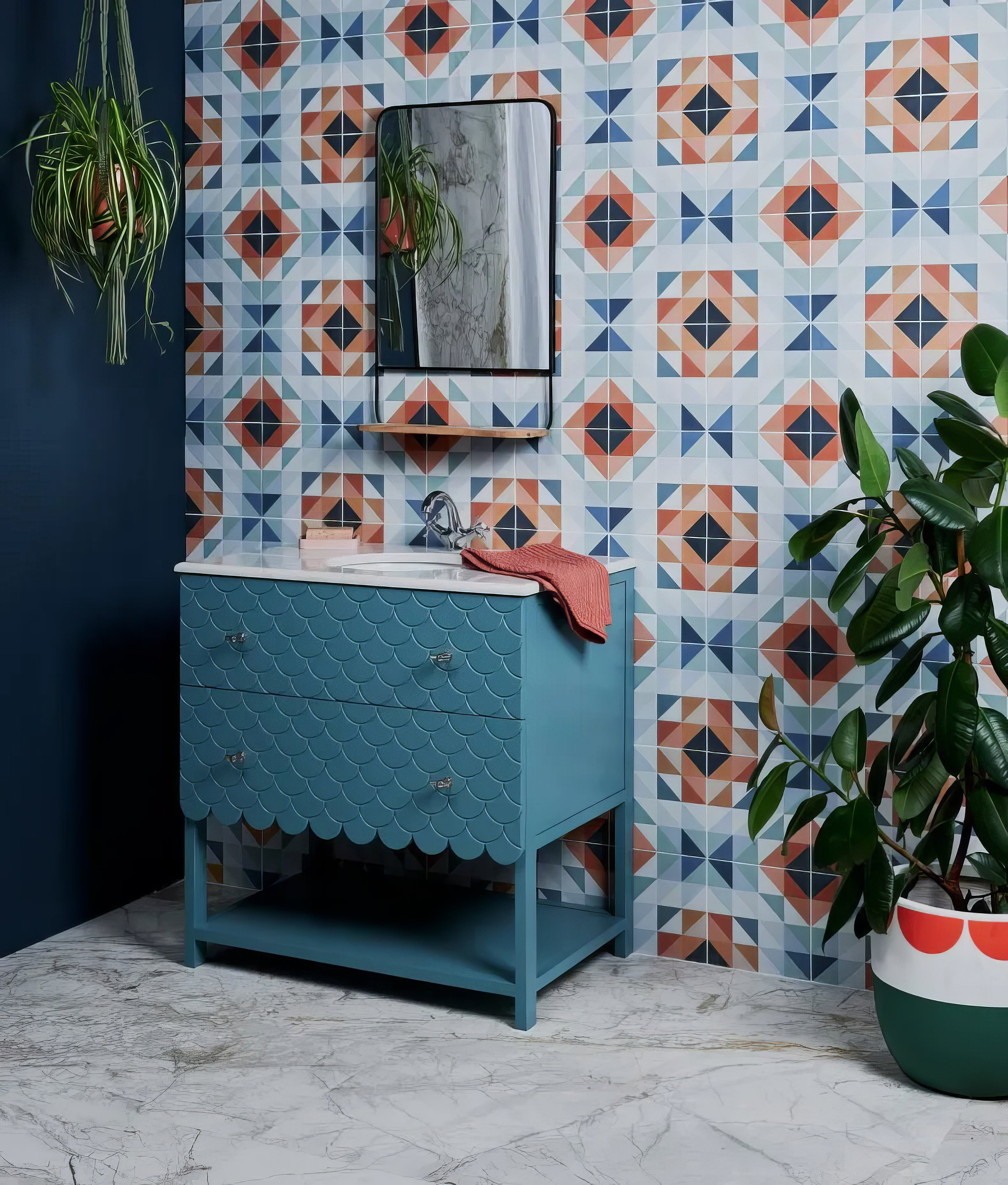 Porcelain Peacock - Victorian Quilt Pattern Tiles – Hyperion Tiles