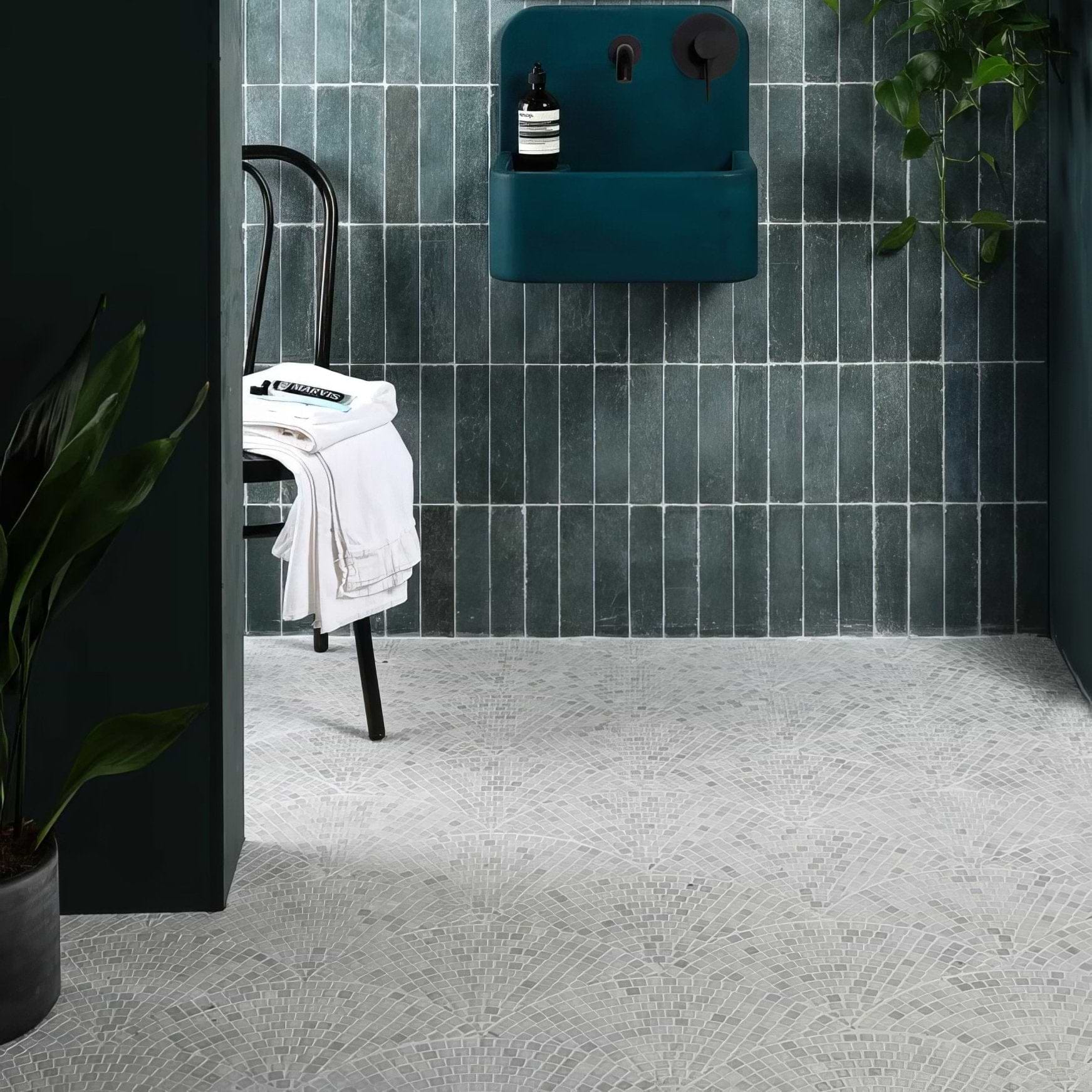 Long Island Marble Fan Mosaic | Bathroom Tiles – Hyperion Tiles