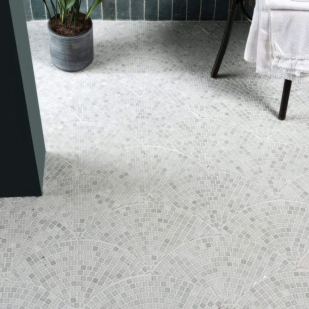 Long Island Marble Fan Mosaic | Bathroom Tiles – Hyperion Tiles