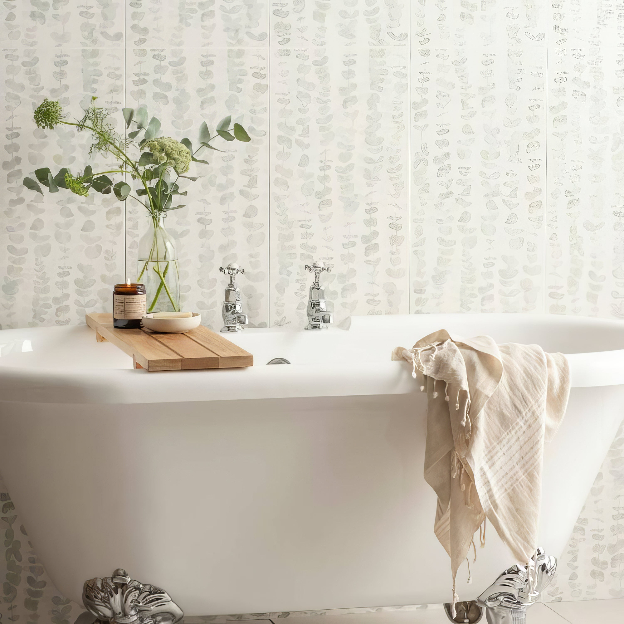 Meadow Eucalyptus Ceramic Wall Tiles - Green Matt Finish – Hyperion Tiles