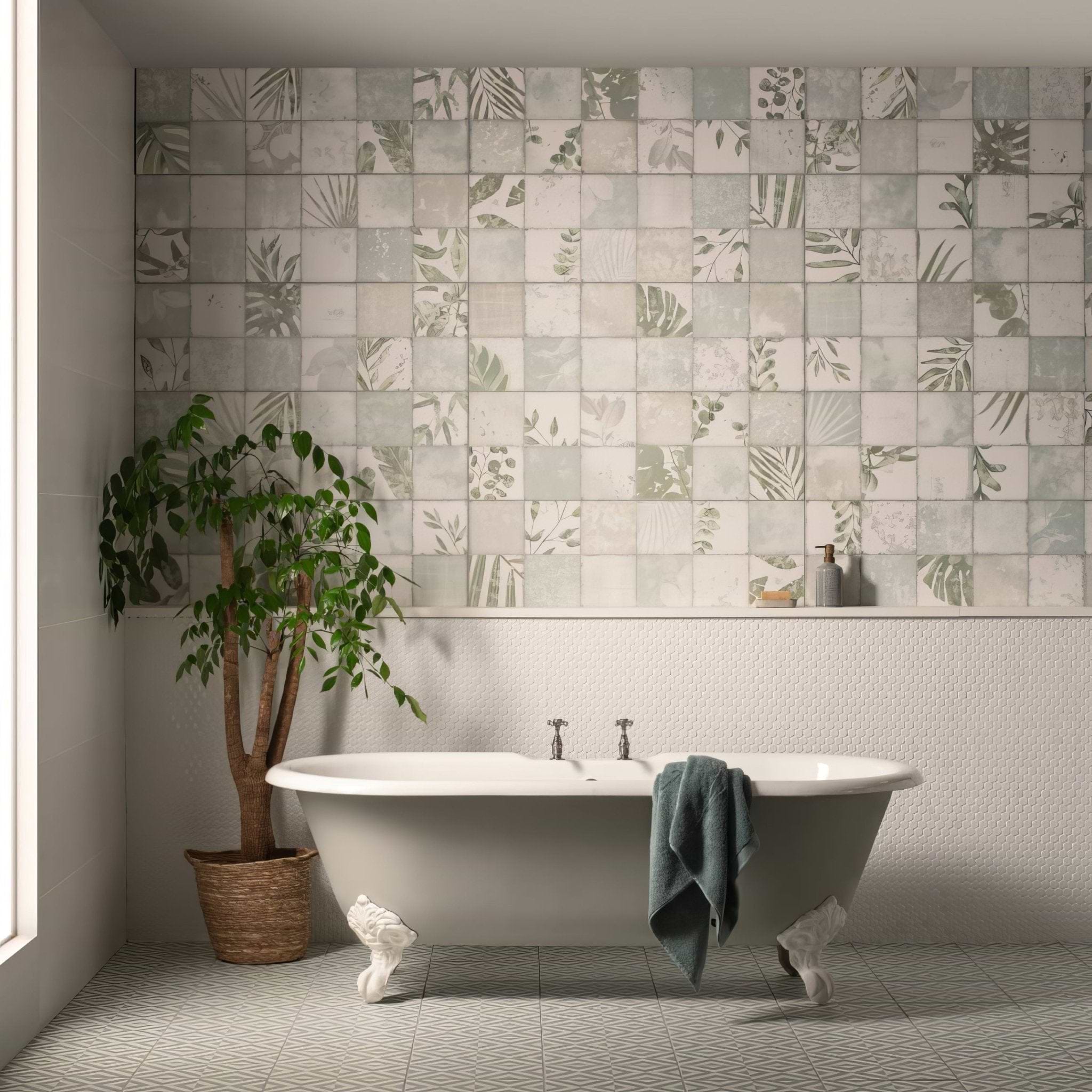Mini White Penny Round | Penny Mosaic Tiles | Hyperion Tiles