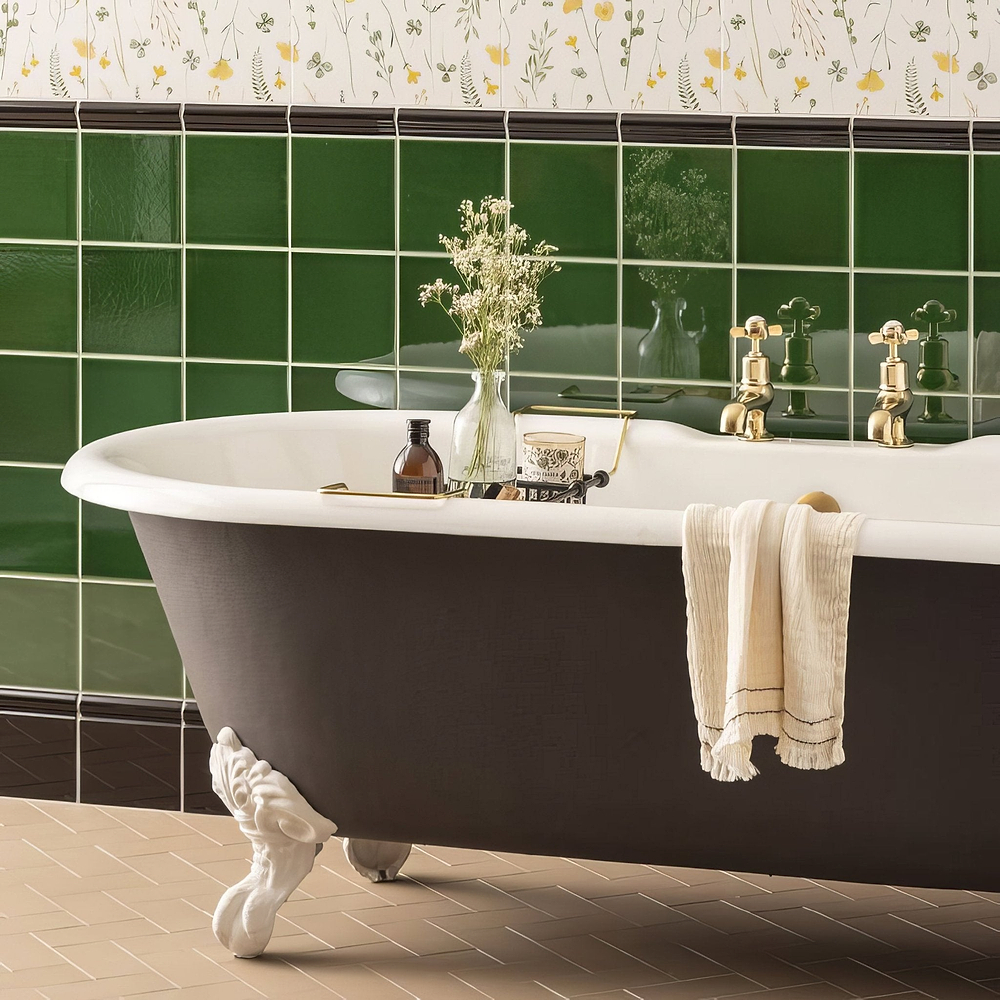 Victorian Green Field Tile from Hyperion Tiles