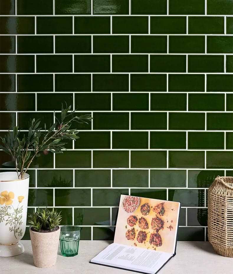Lyme Ceramic Metro Olive Green - Hyperion Tiles