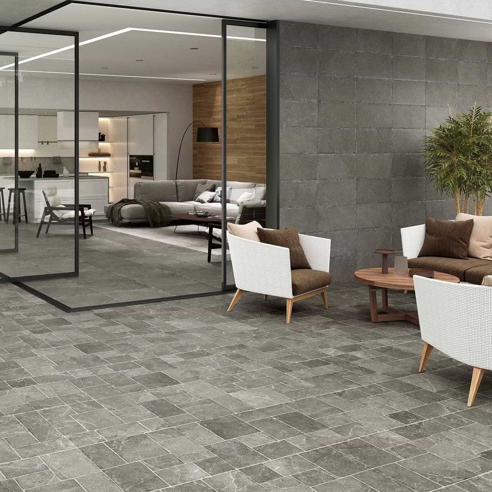 Pulse Antique Graphite Tiles - Durable Porcelain Slab Tiles – Hyperion ...