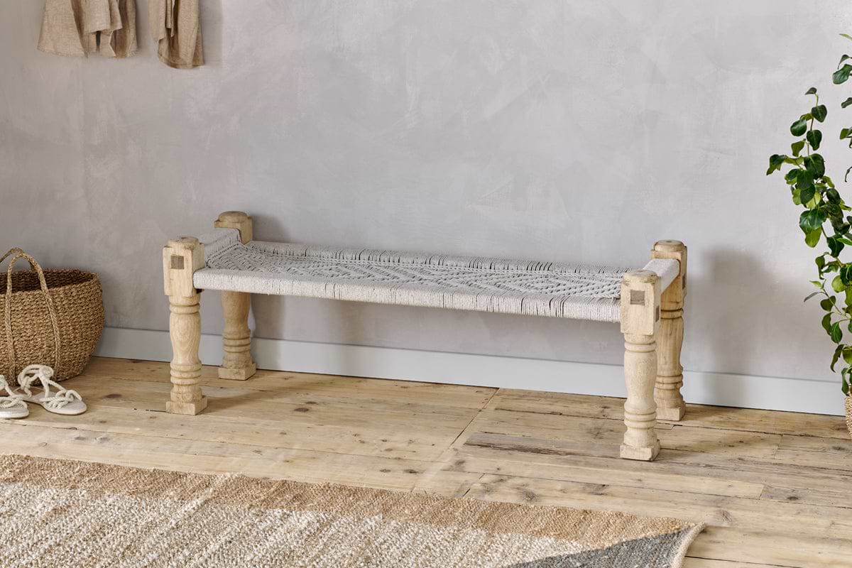 Kutumba Woven Indian Bench - Natural – nkuku