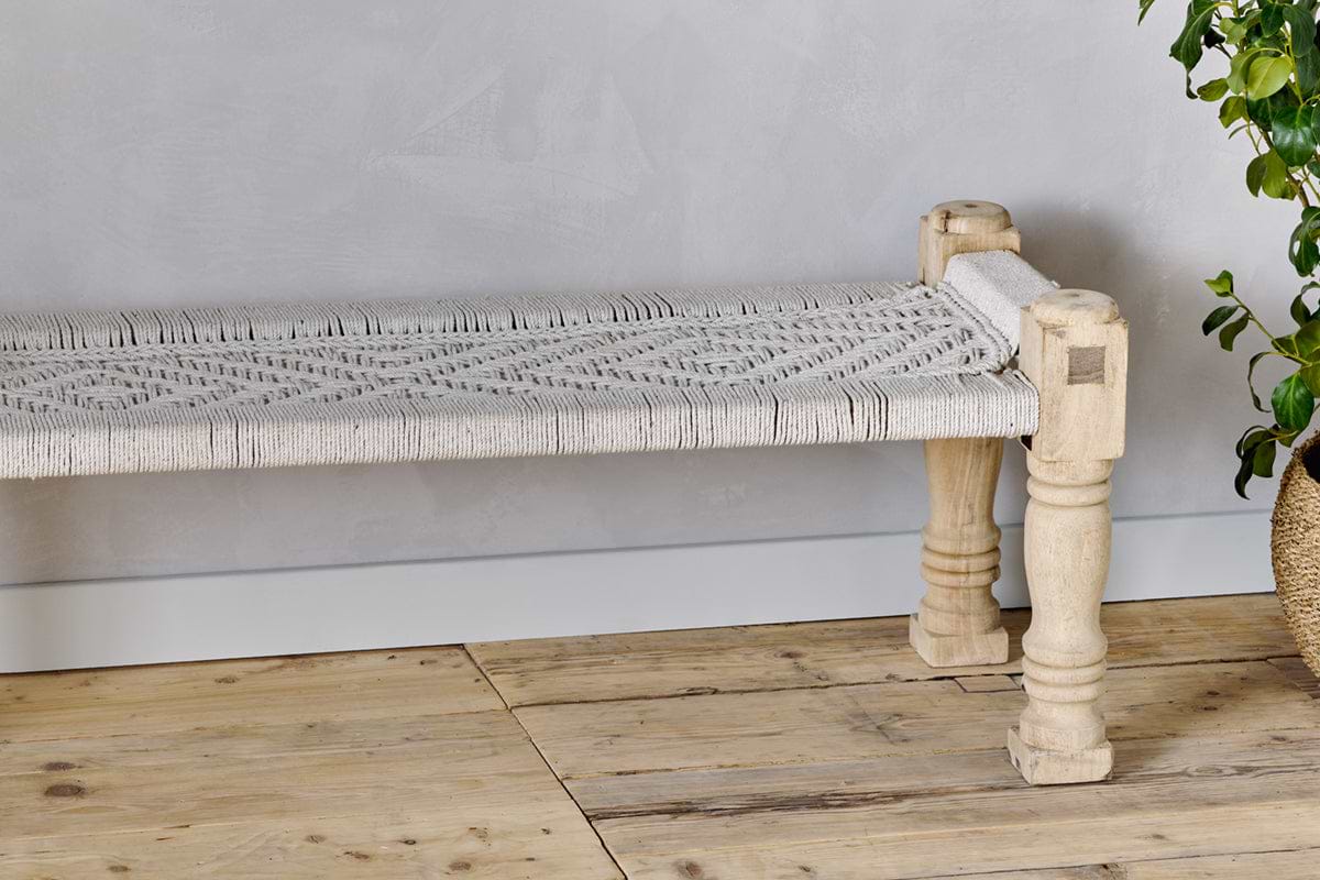 Kutumba Woven Indian Bench - Natural – nkuku
