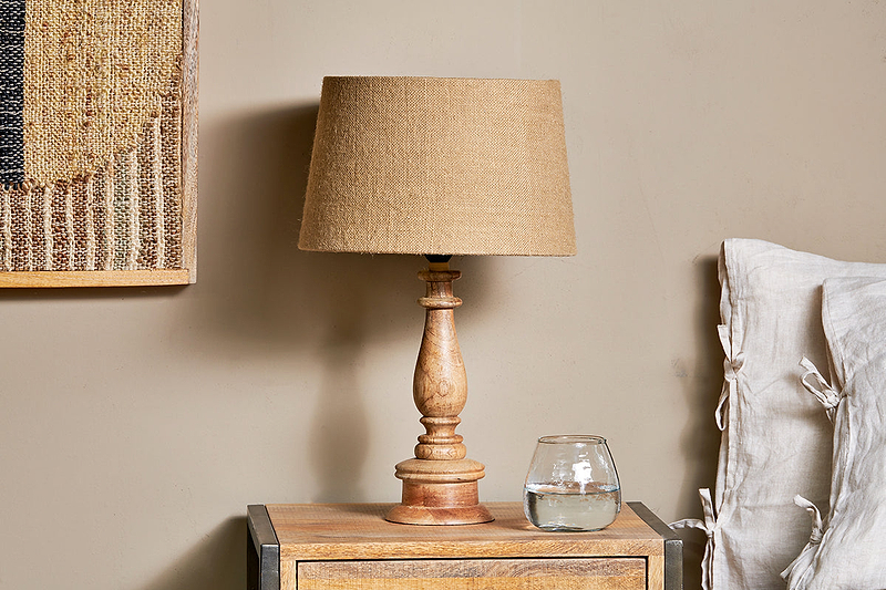 Usha Mango Wood Lamp – nkuku