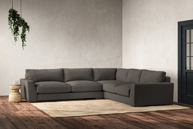 Guddu Large Right Hand Corner Sofa - Brera Linen Granite – nkuku