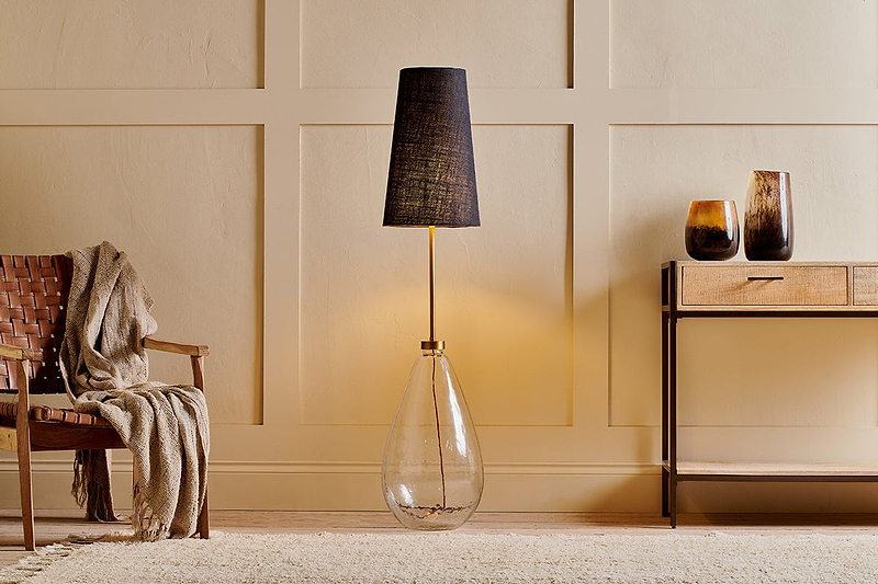 Baba Recycled Glass Floor Lamp Clear Nkuku