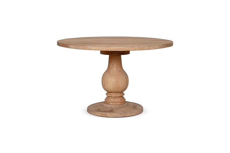 Laya Round Carved Mango Wood Table - Small – nkuku