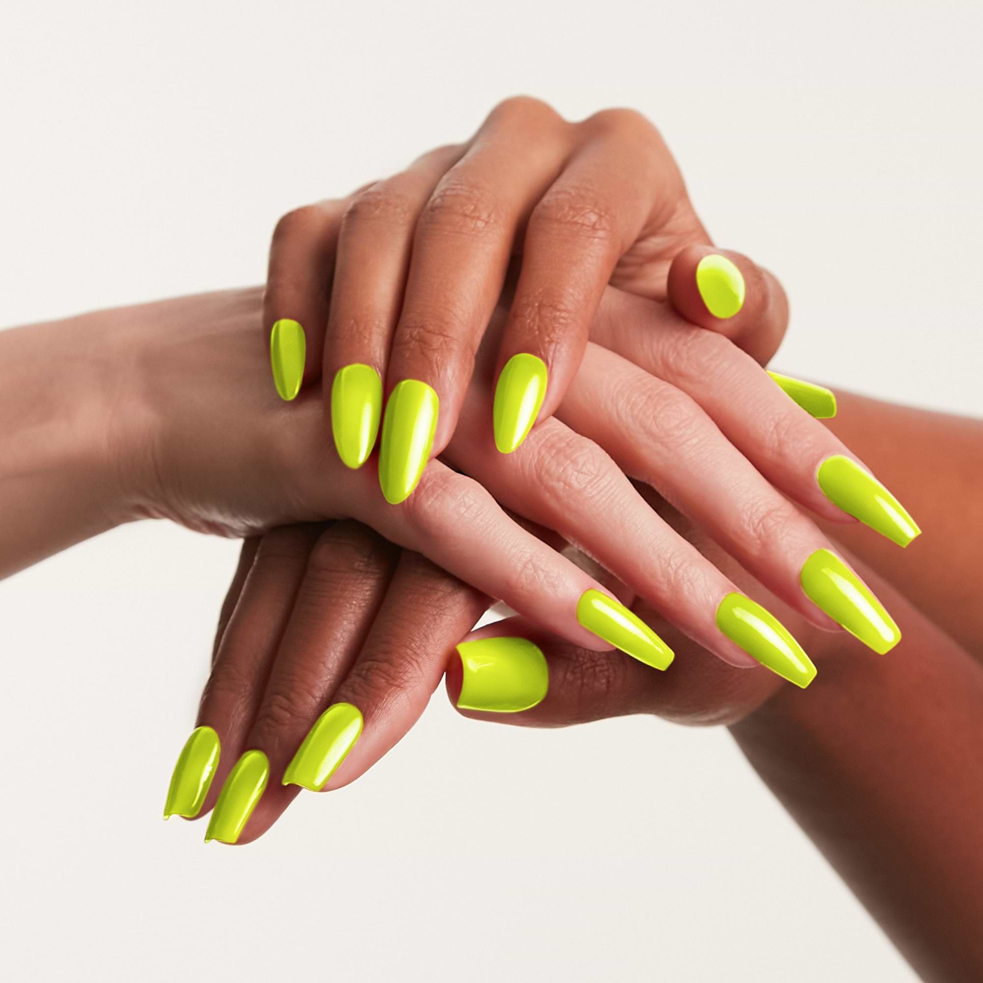 Yellow gel nails store