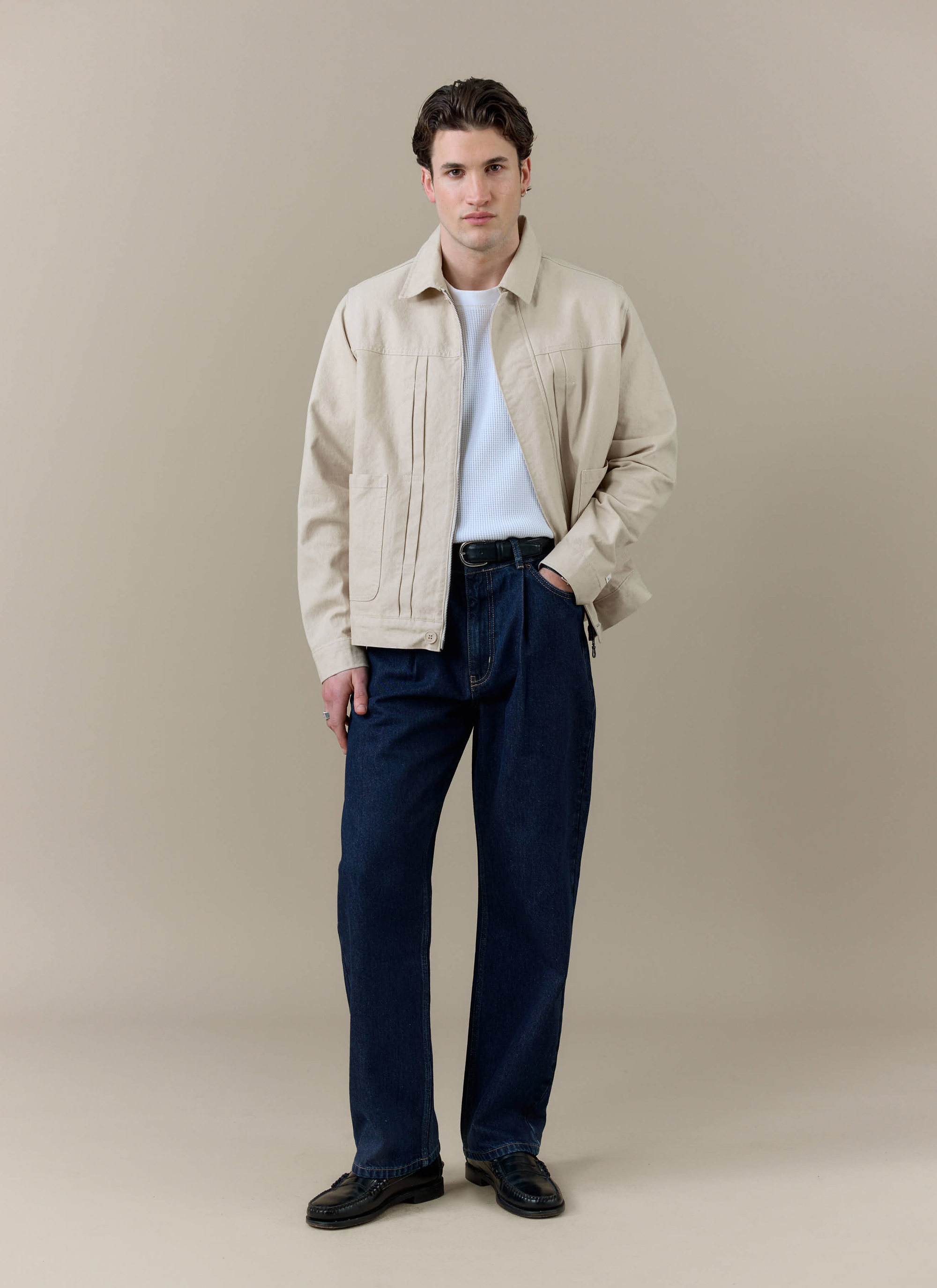 Men's Ernst Field Jacket | Cotton | Cream | Percival Menswear