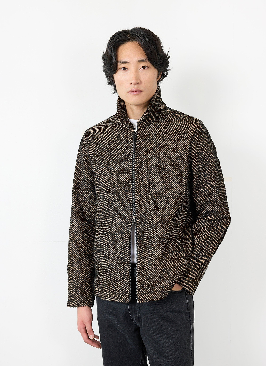 Men's Zip Overshirt | Twill Jacket | Oak Brown