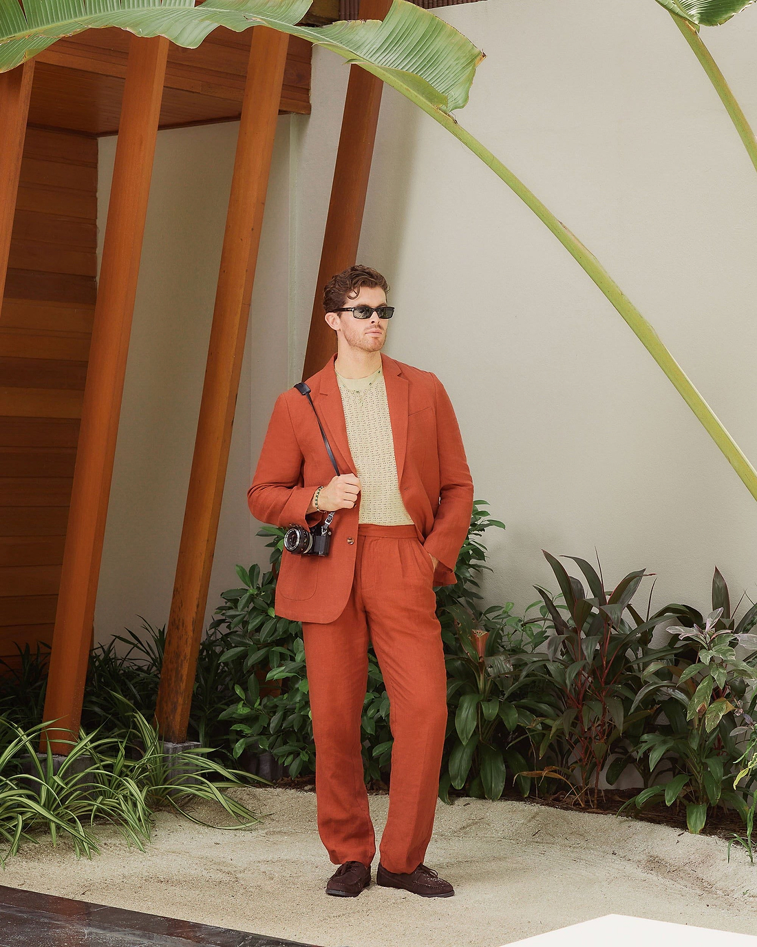 Men's Linen Blazer | Suit Jacket | Rust Red | Percival Menswear
